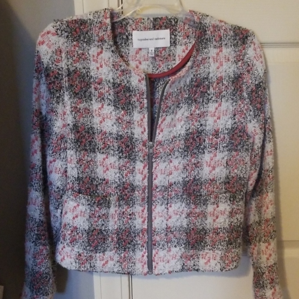 Zipper Tweed Jacket - Gem